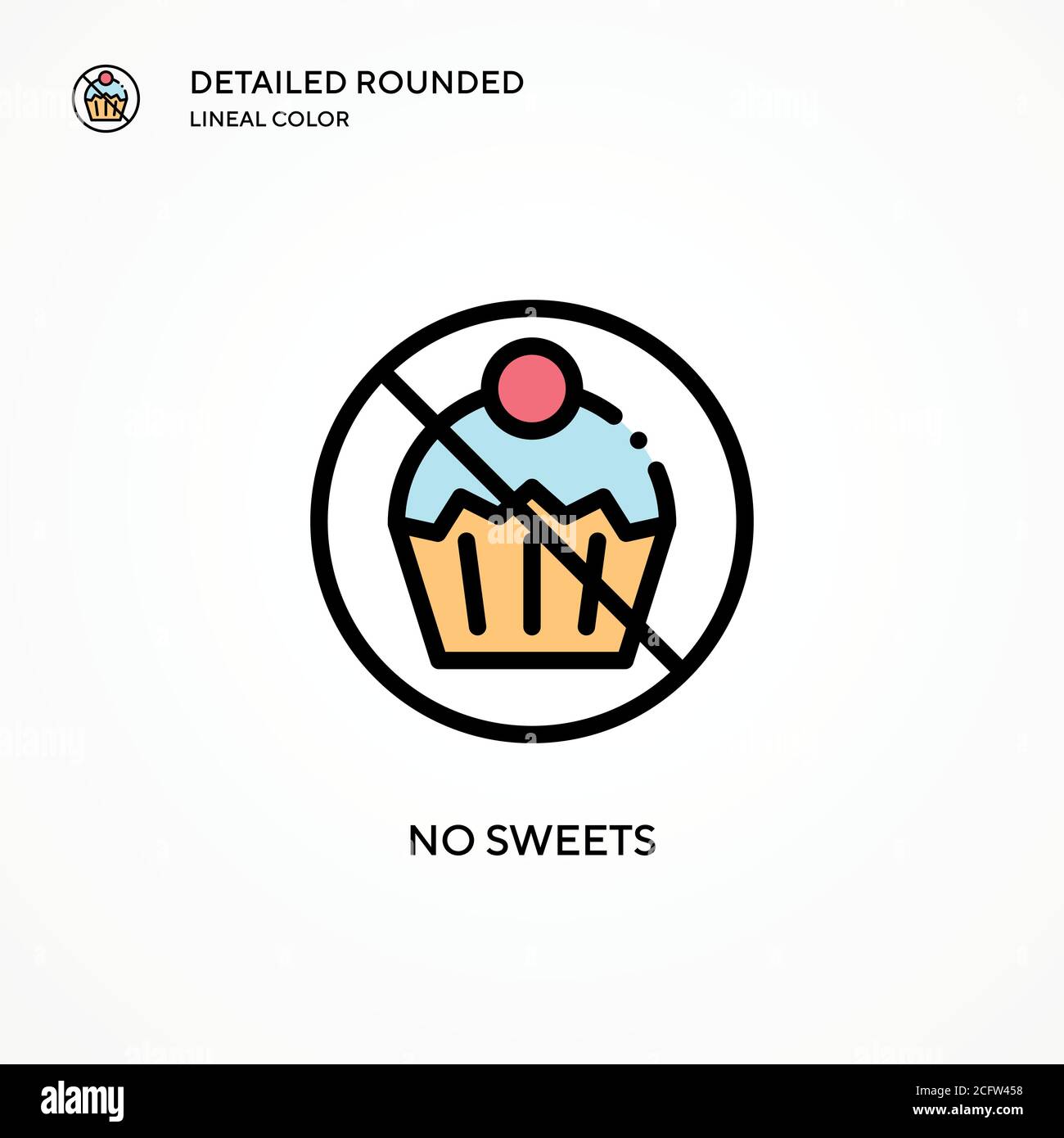 No sweets vector icon. Modern vector illustration concepts. Easy to ...