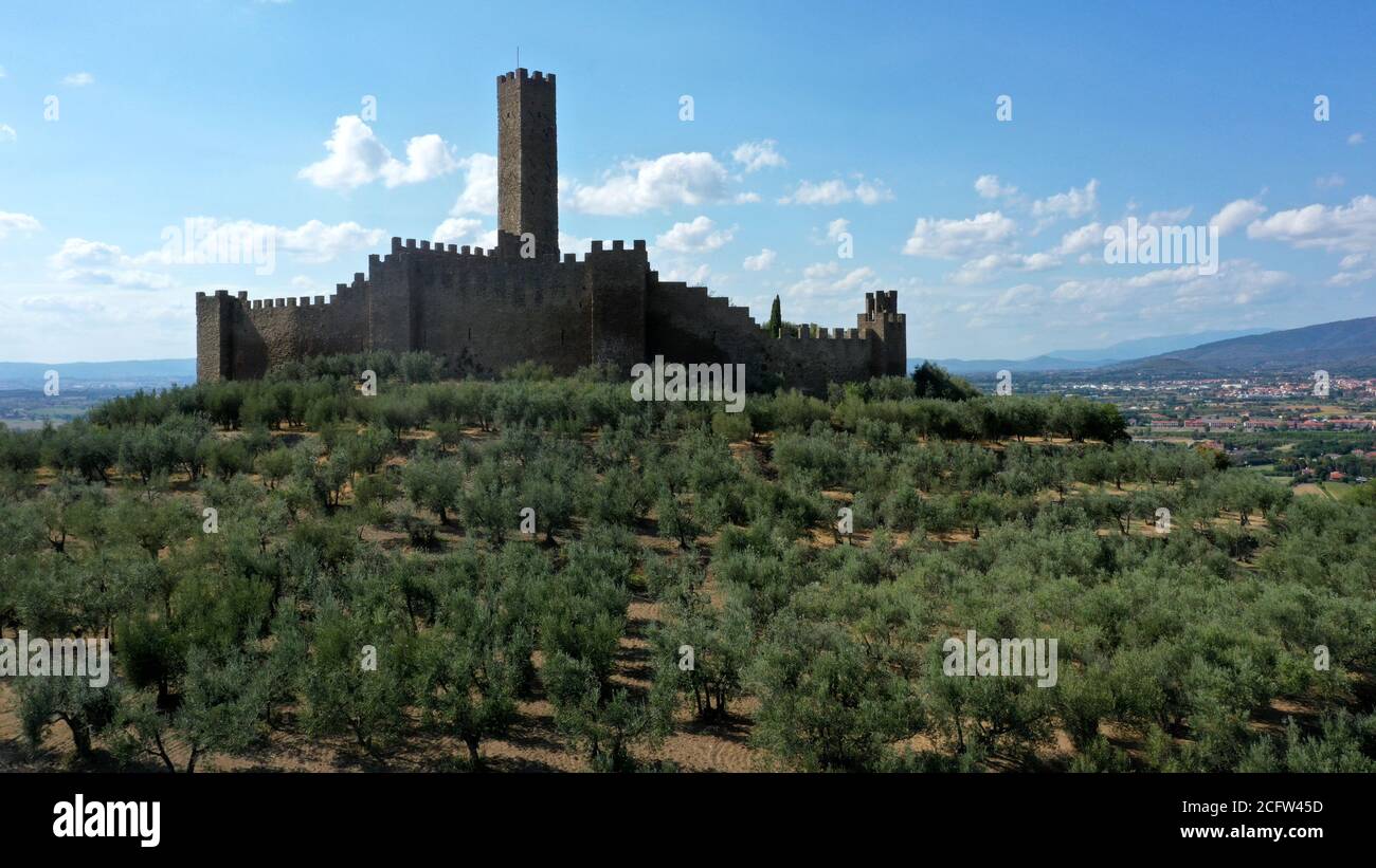 aerial view of the Castle of Montecchio Vesponidefault Stock Photo - Alamy