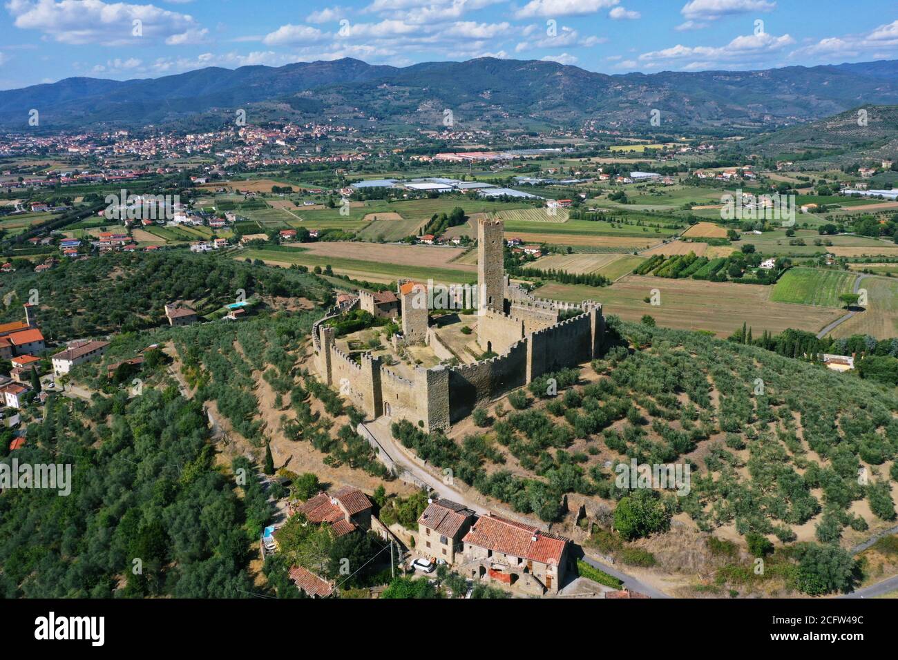 aerial view of the Castle of Montecchio Vesponidefault Stock Photo - Alamy