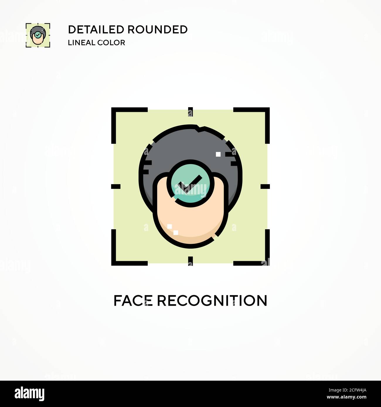 Face recognition vector icon. Modern vector illustration concepts. Easy ...