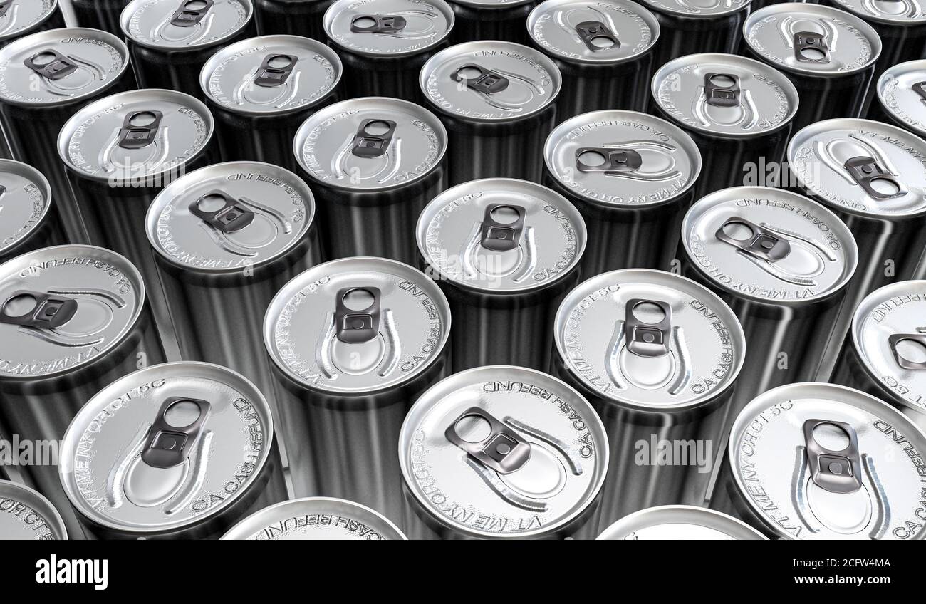 metal cans isolated on white background 3d illustration Stock Photo - Alamy