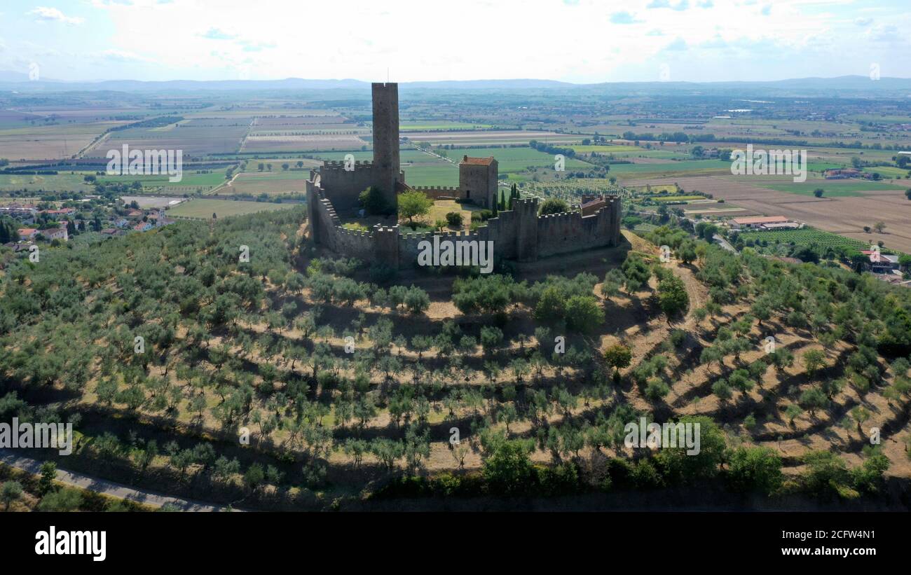 aerial view of the Castle of Montecchio Vesponidefault Stock Photo - Alamy