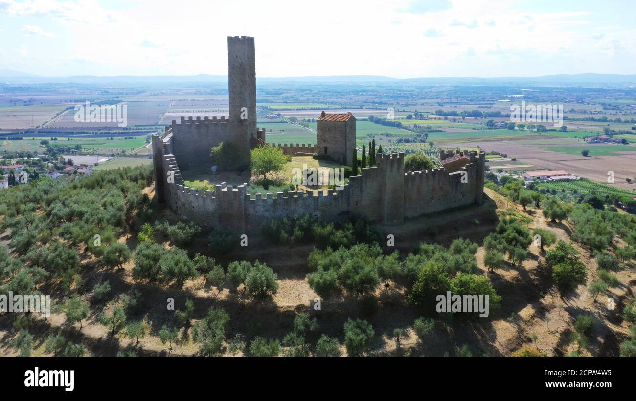 aerial view of the Castle of Montecchio Vesponidefault Stock Photo - Alamy