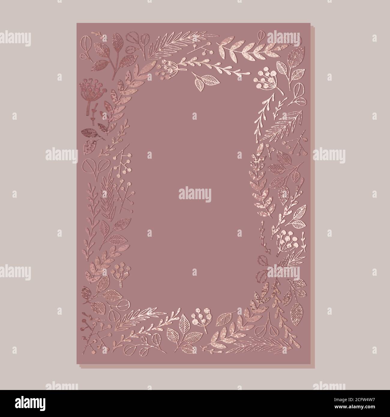 Template for design invitations. Rose gold. Vector illustration Stock ...