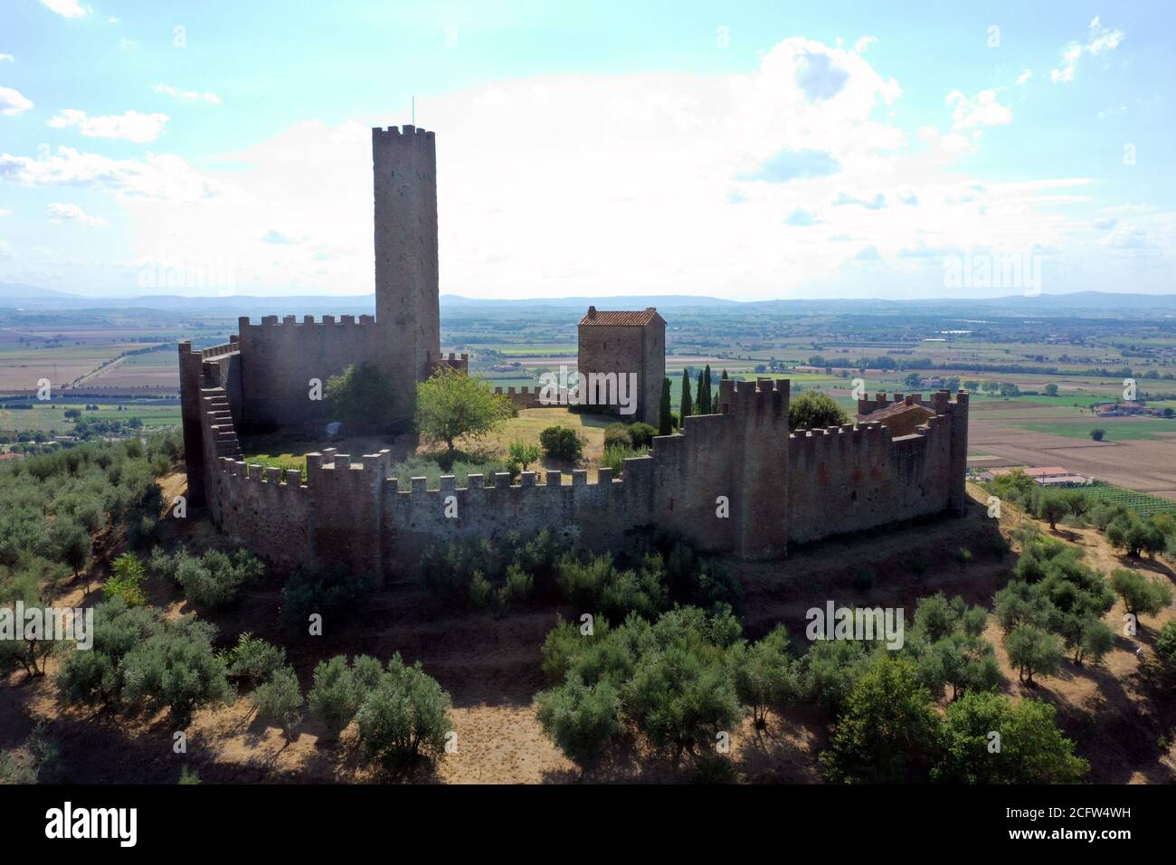 aerial view of the Castle of Montecchio Vesponidefault Stock Photo - Alamy