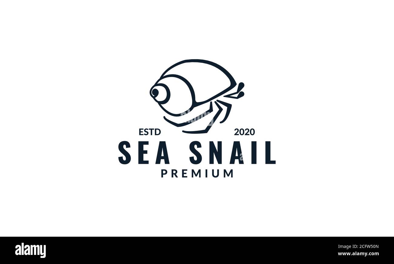 Hermit crab silhouette modern line logo design Stock Vector Image & Art ...