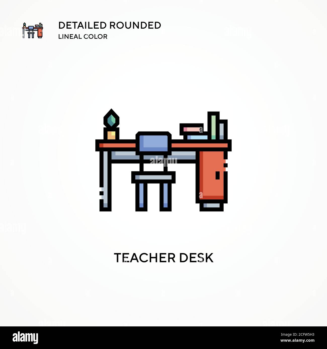 Teacher desk vector icon. Modern vector illustration concepts. Easy to ...