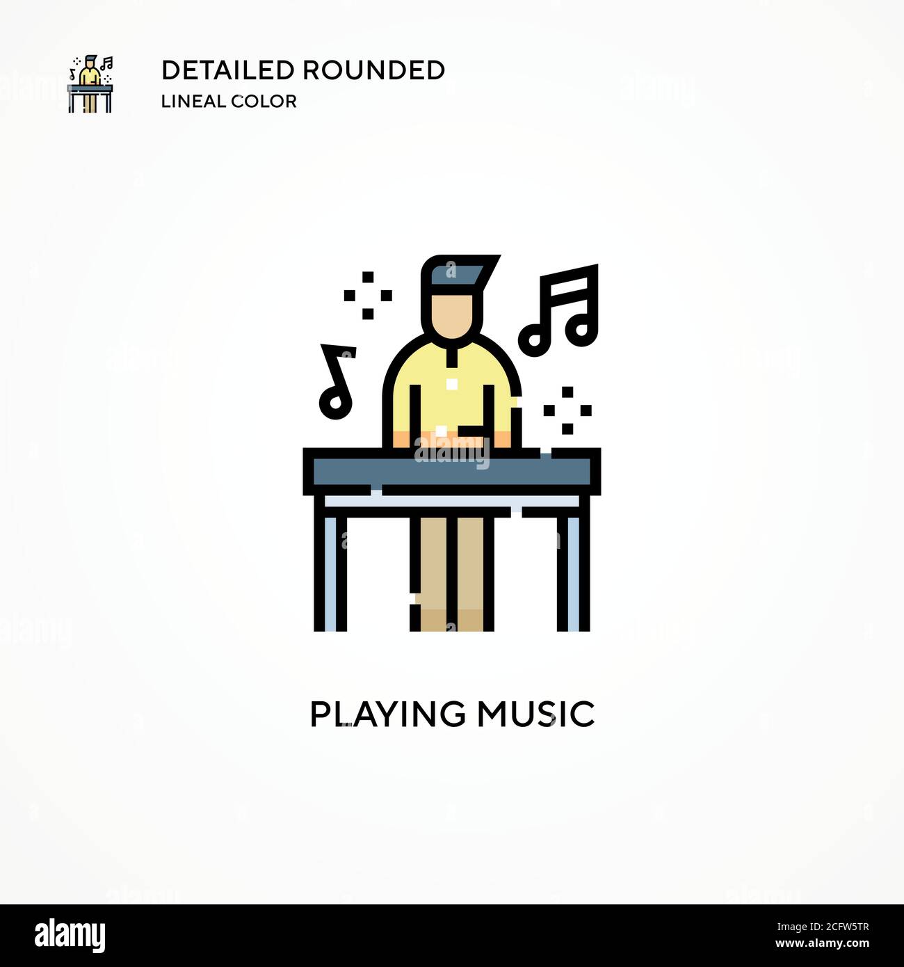 Playing music vector icon. Modern vector illustration concepts. Easy to ...