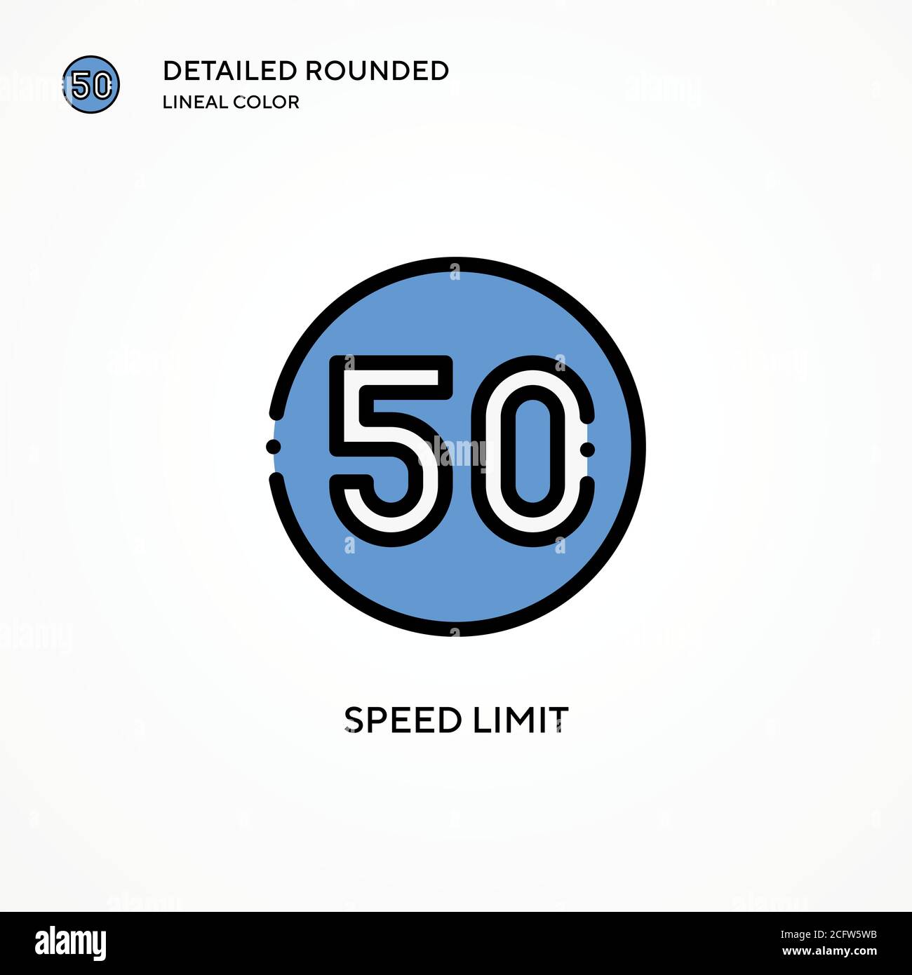 Speed limit vector icon. Modern vector illustration concepts. Easy to ...