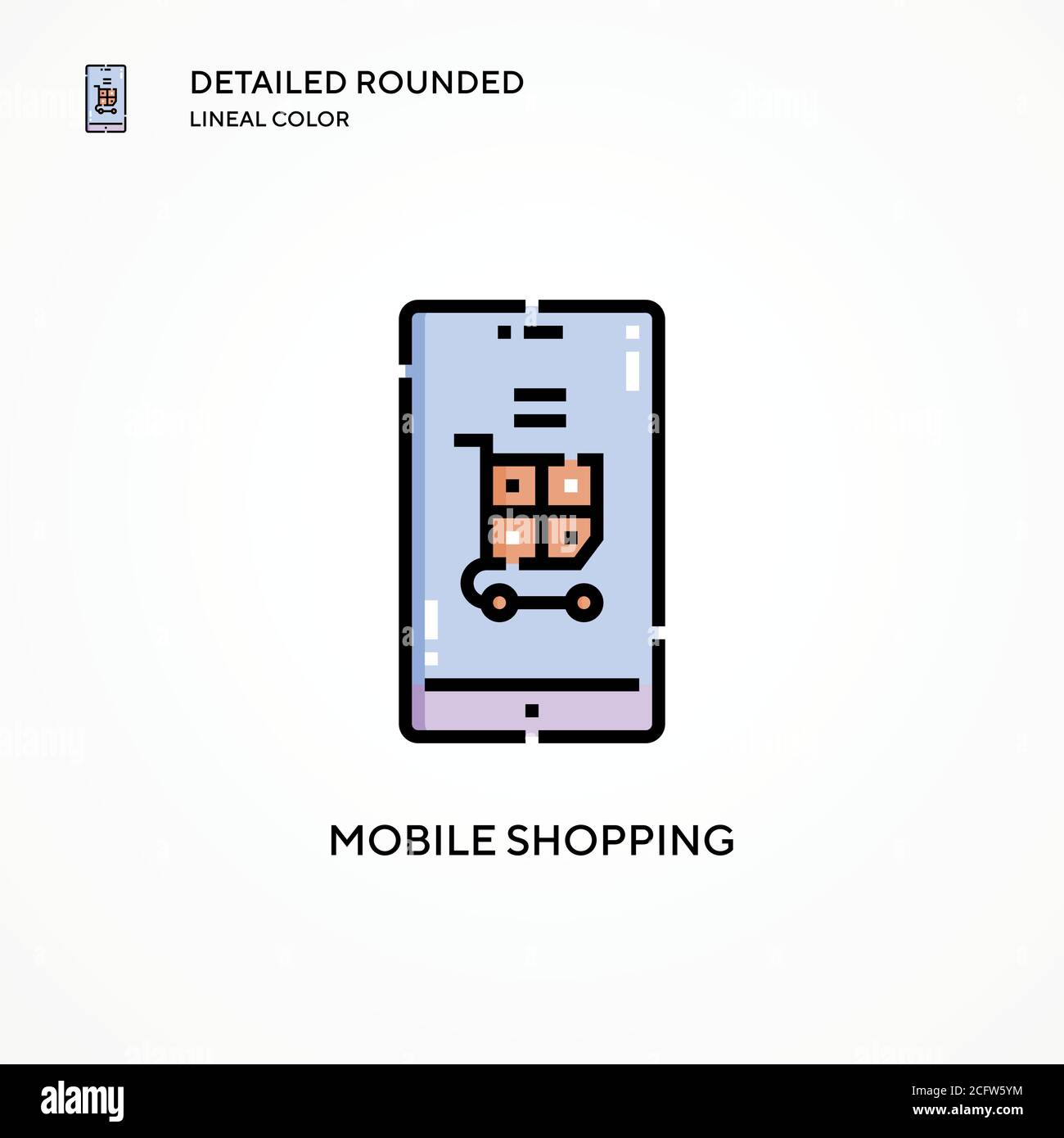 Mobile shopping vector icon. Modern vector illustration concepts. Easy ...