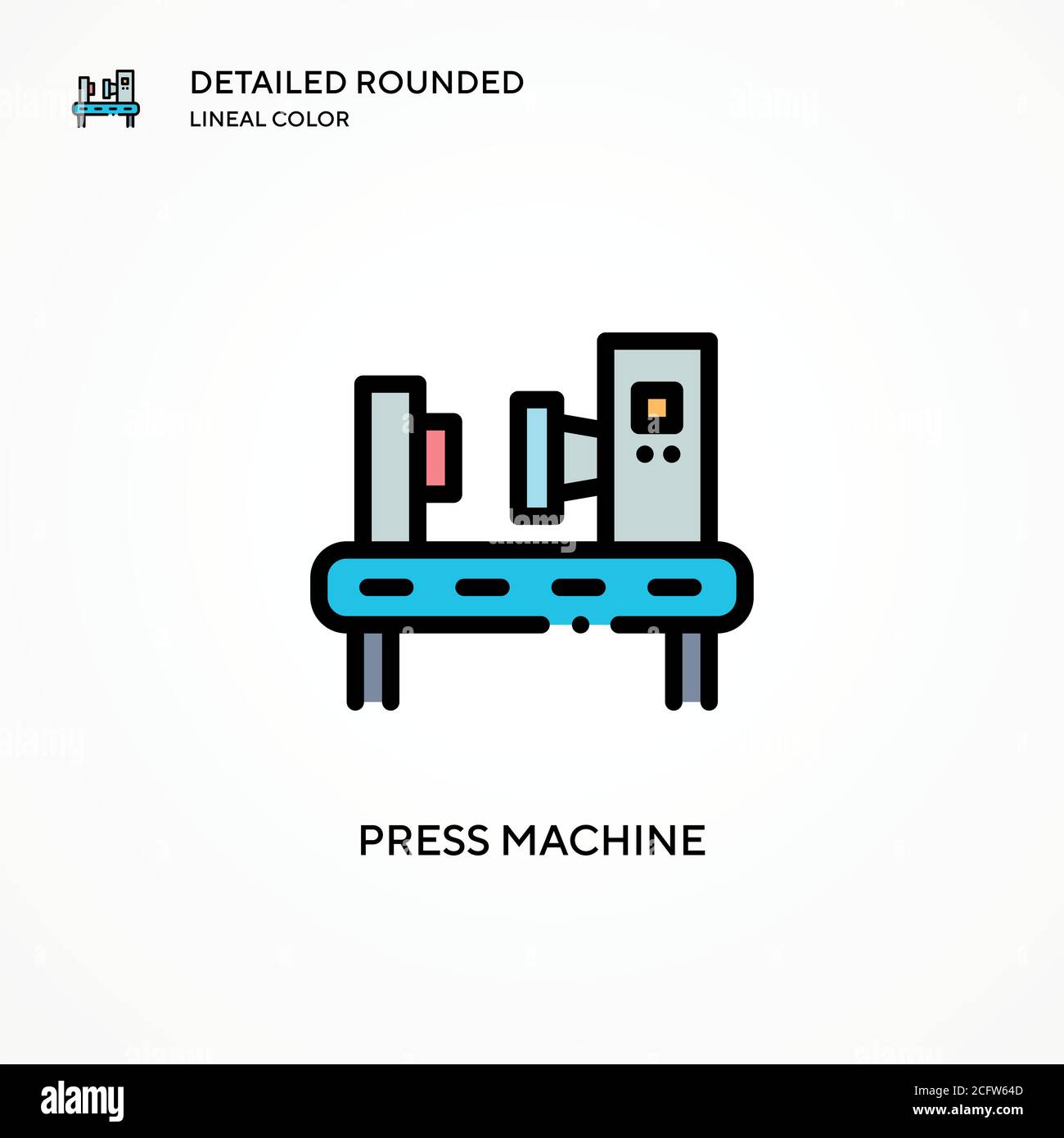 Press machine vector icon. Modern vector illustration concepts. Easy to ...