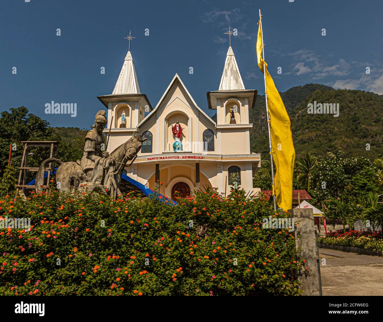 Santo Martinus Statue in Roworeke, Sunda Islands, Indonesia Stock Photo ...