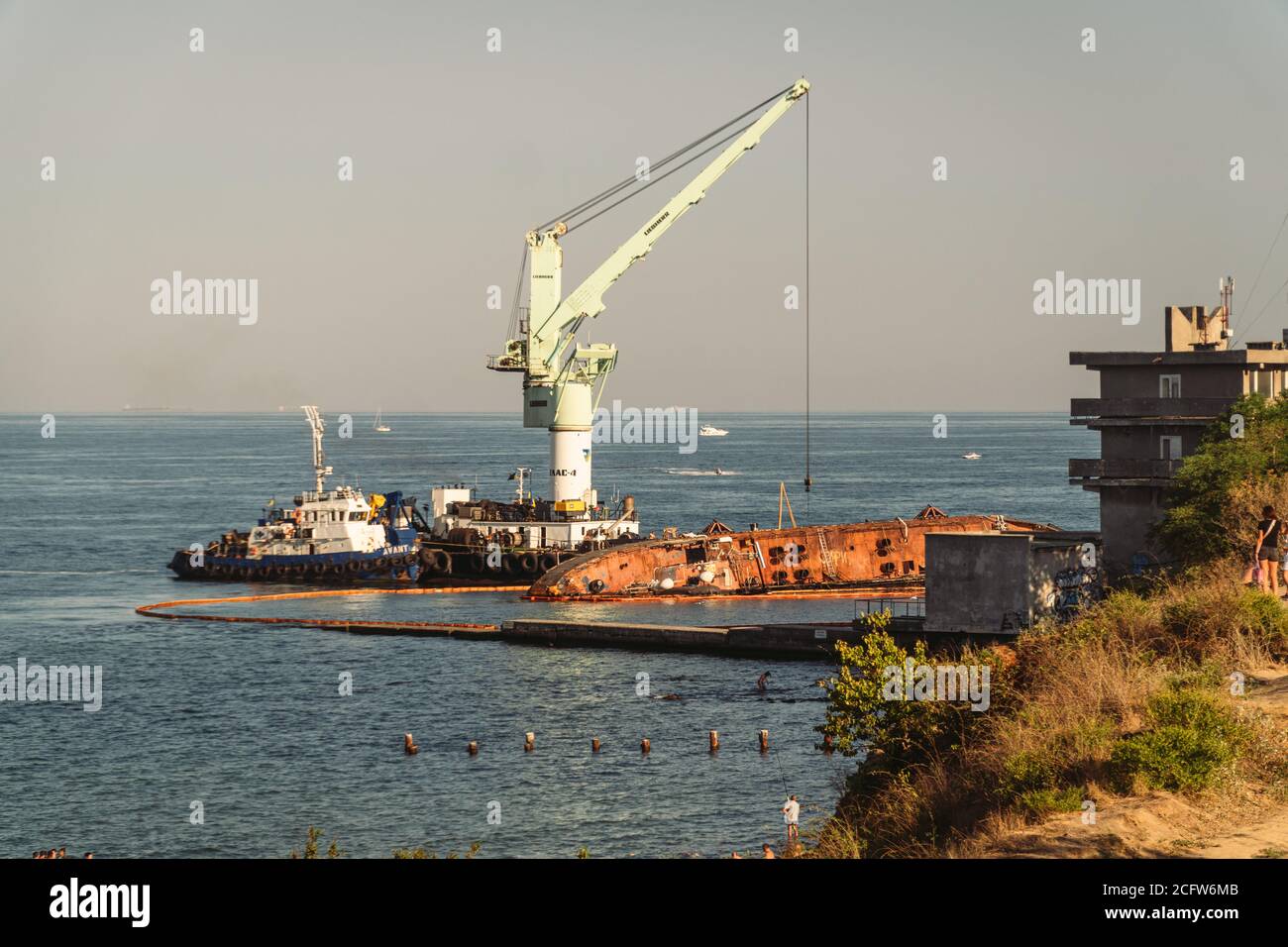 Rescue wrecked oil tanker Delfi in Odessa, Ukraine 26 August 2020, near ...