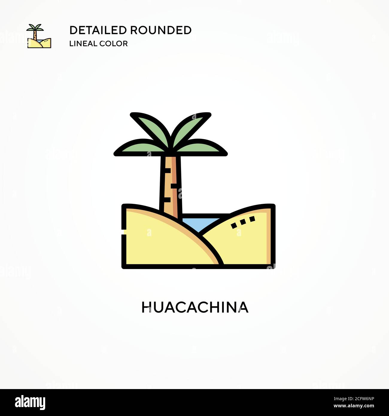 Huacachina vector icon. Modern vector illustration concepts. Easy to ...