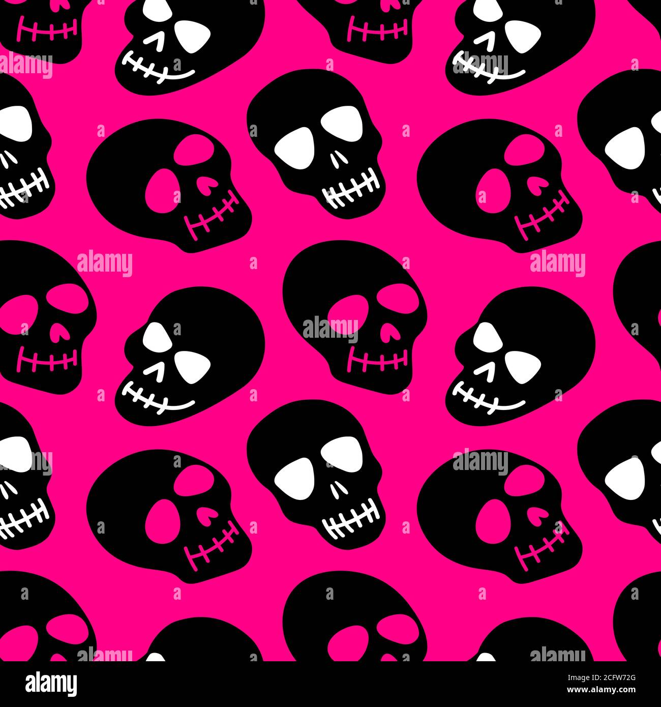 Pink Skull Pattern Wallpaper