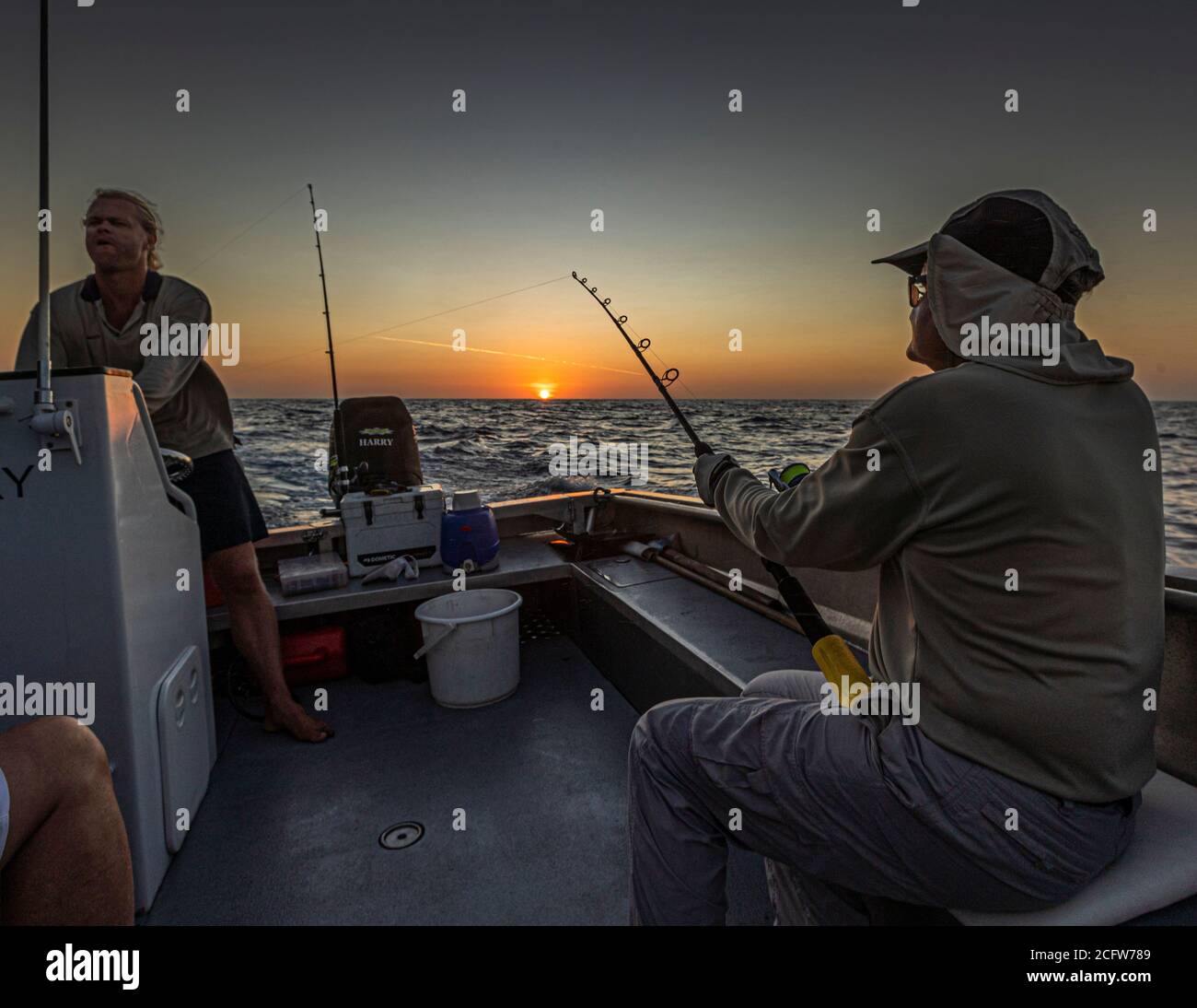 Blue water fishing in Indonesia. The blinker fish are ready for action ...