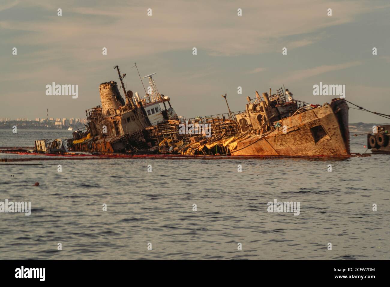 Rescue wrecked oil tanker Delfi in Odessa, Ukraine 26 August 2020, near ...