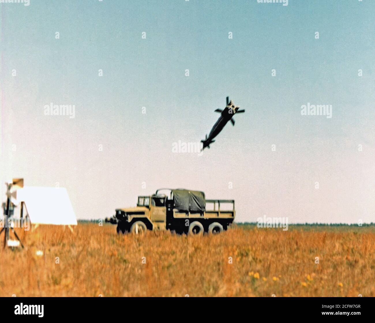 1977 - Mark 84 (GBU-10) laser-guided bomb homes in on its truck target ...