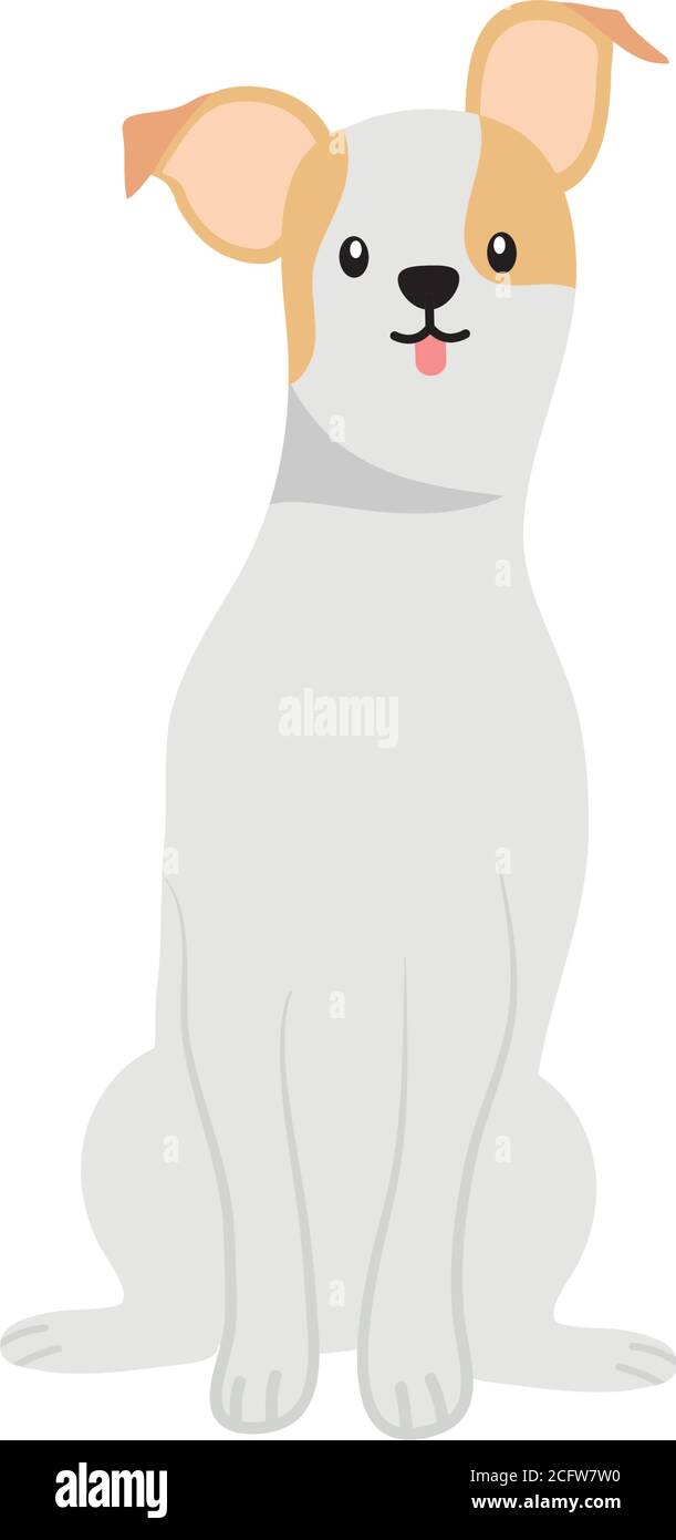 jack russell dog icon over white background, flat style, vector ...