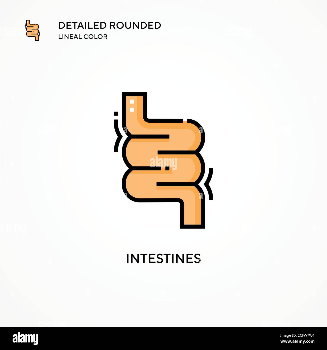 Intestines vector icon. Modern vector illustration concepts. Easy to ...