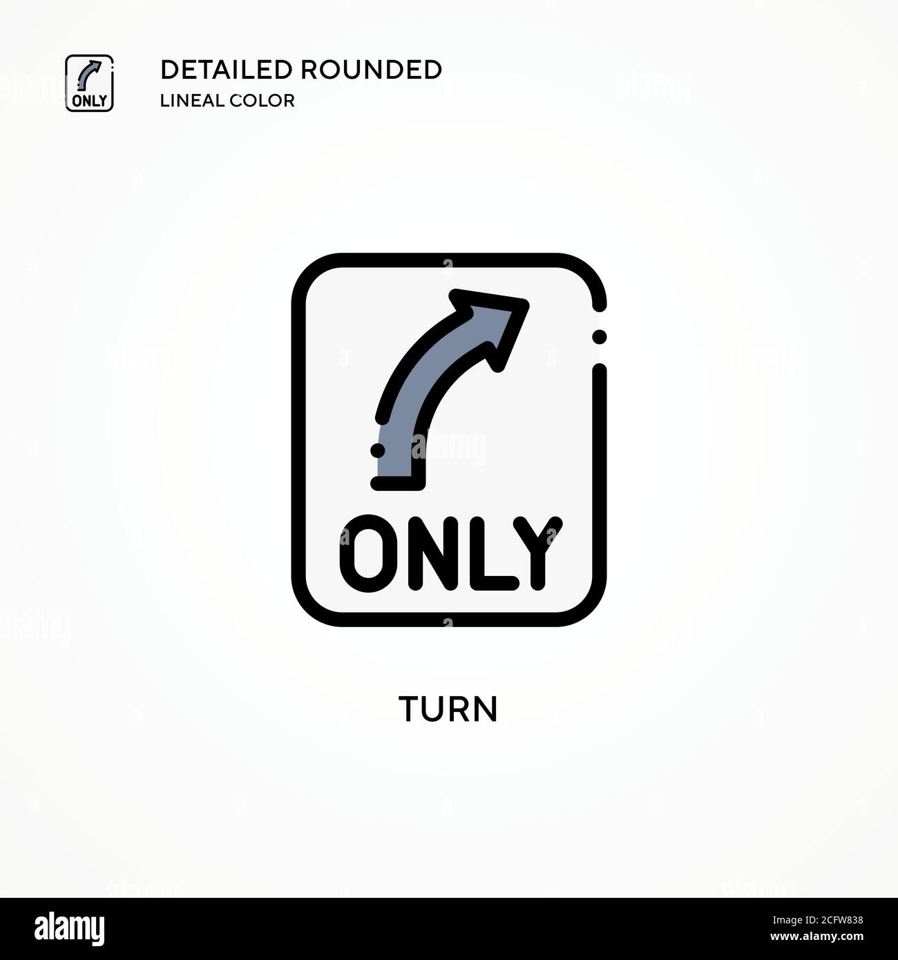 Turn vector icon. Modern vector illustration concepts. Easy to edit and ...