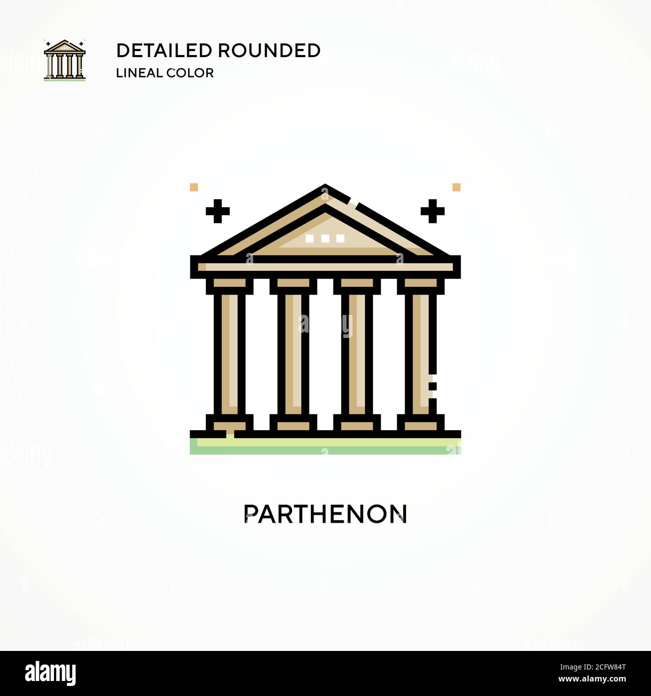 Parthenon vector icon. Modern vector illustration concepts. Easy to edit and customize Stock ...
