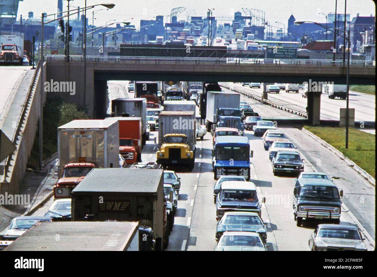 Heavy Traffic On The Dan Ryan Expressway In Chicago Illinois. It Is The ...