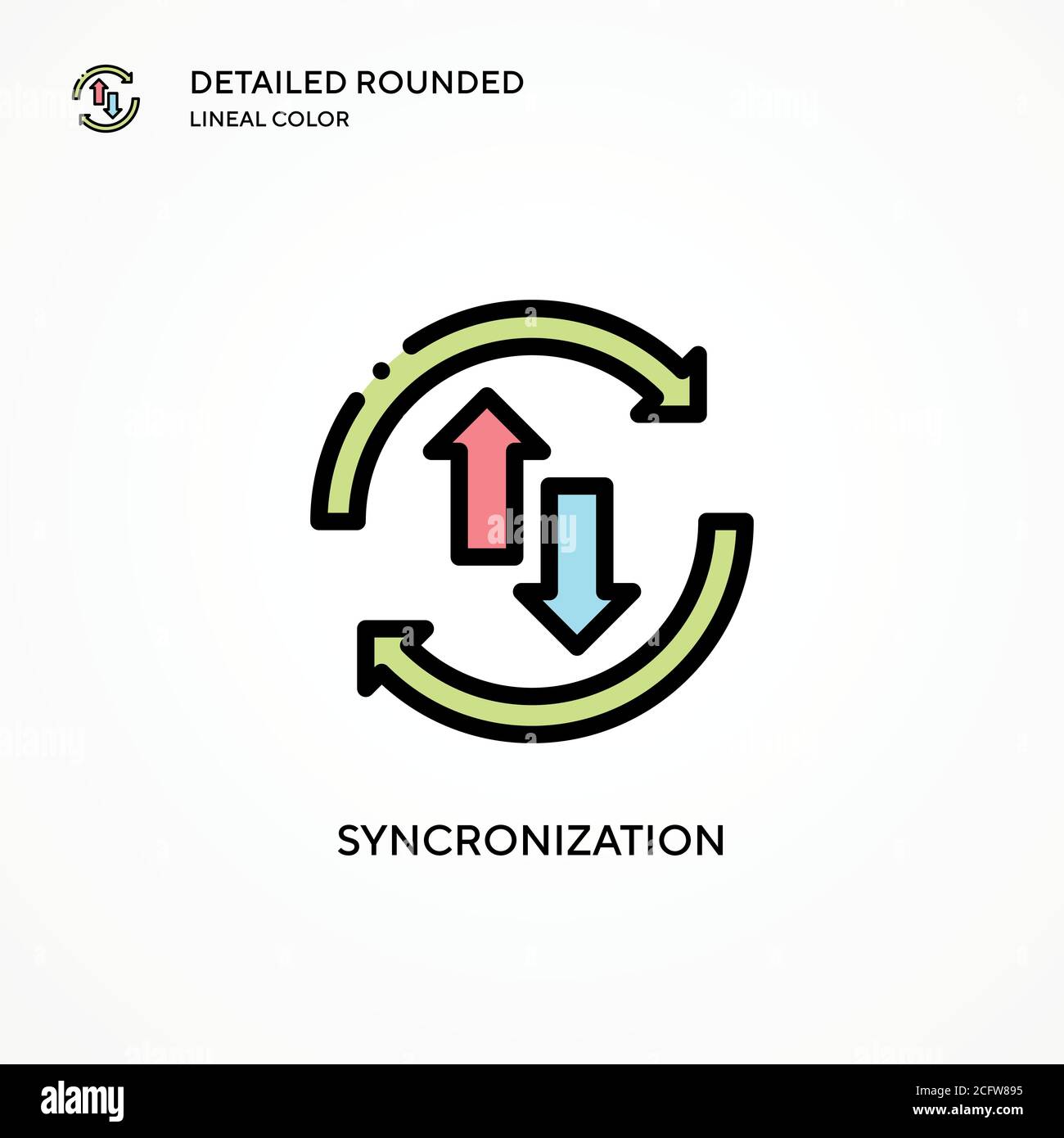 Syncronization vector icon. Modern vector illustration concepts. Easy ...