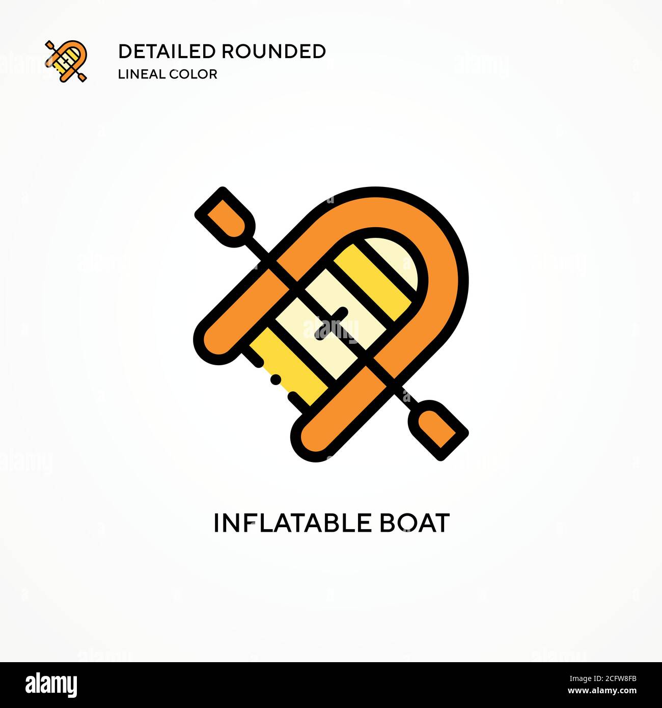 Inflatable boat vector icon. Modern vector illustration concepts. Easy ...