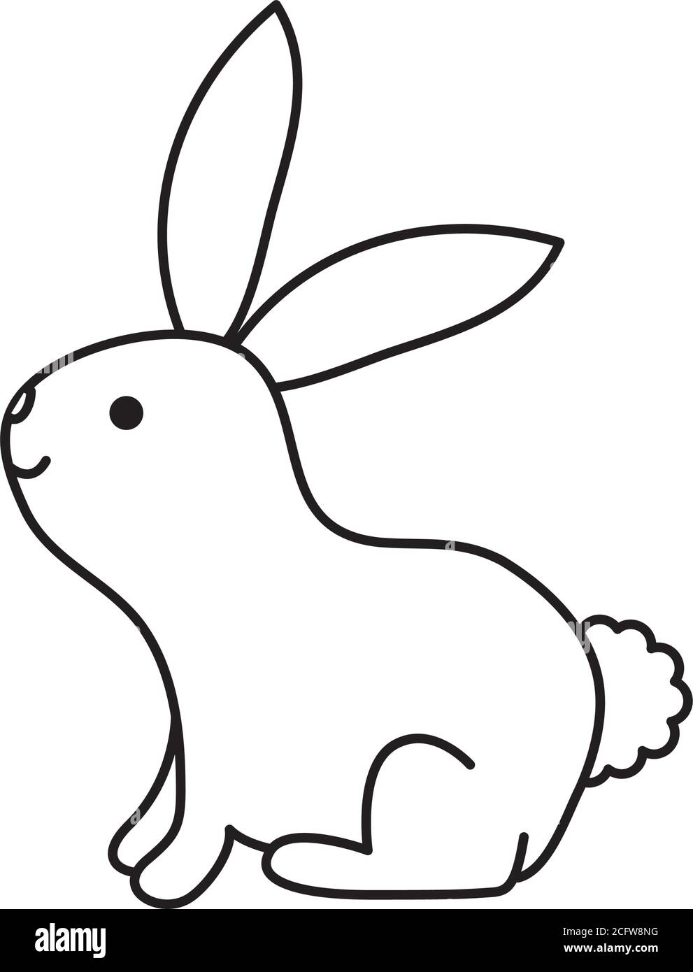 Rabbit Cartoon Black and White Stock Photos & Images - Alamy