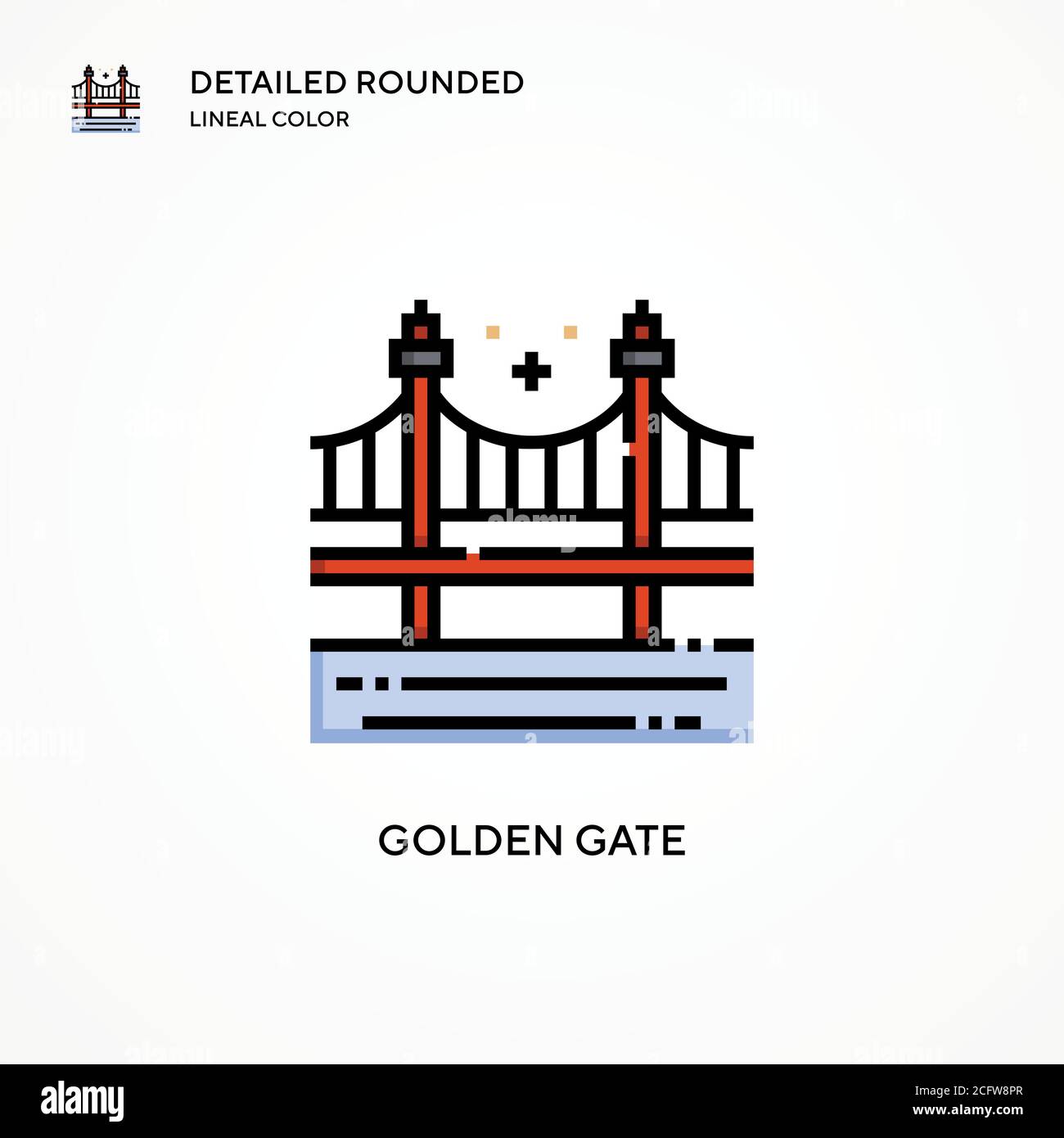 Golden gate vector icon. Modern vector illustration concepts. Easy to ...