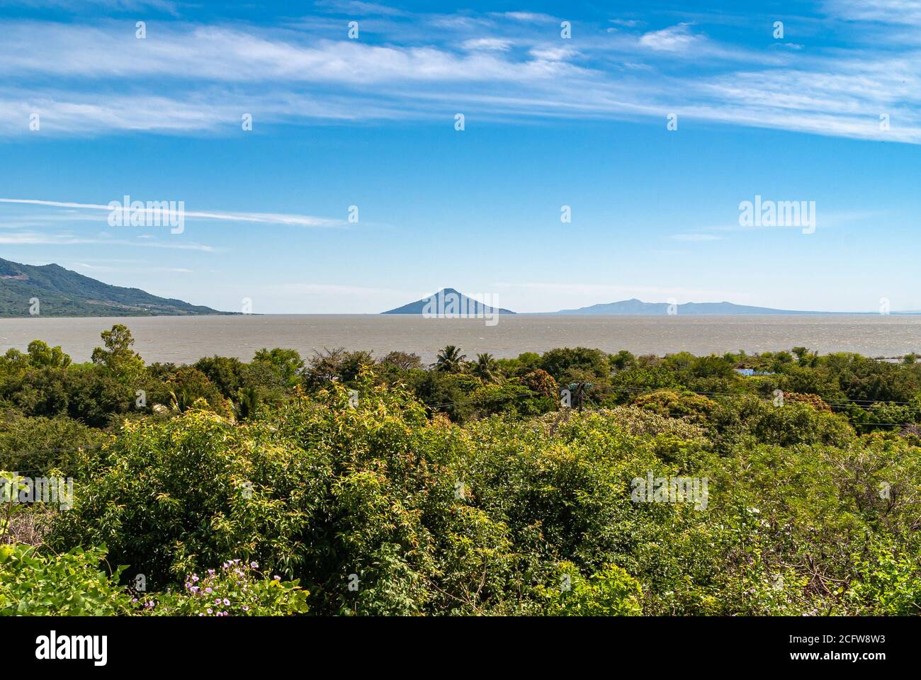 Leon, Nicaragua - November 27, 2008: Ruins of old Leon. Momotombito ...