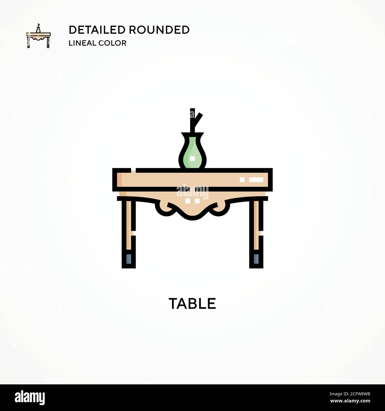 Table vector icon. Modern vector illustration concepts. Easy to edit ...