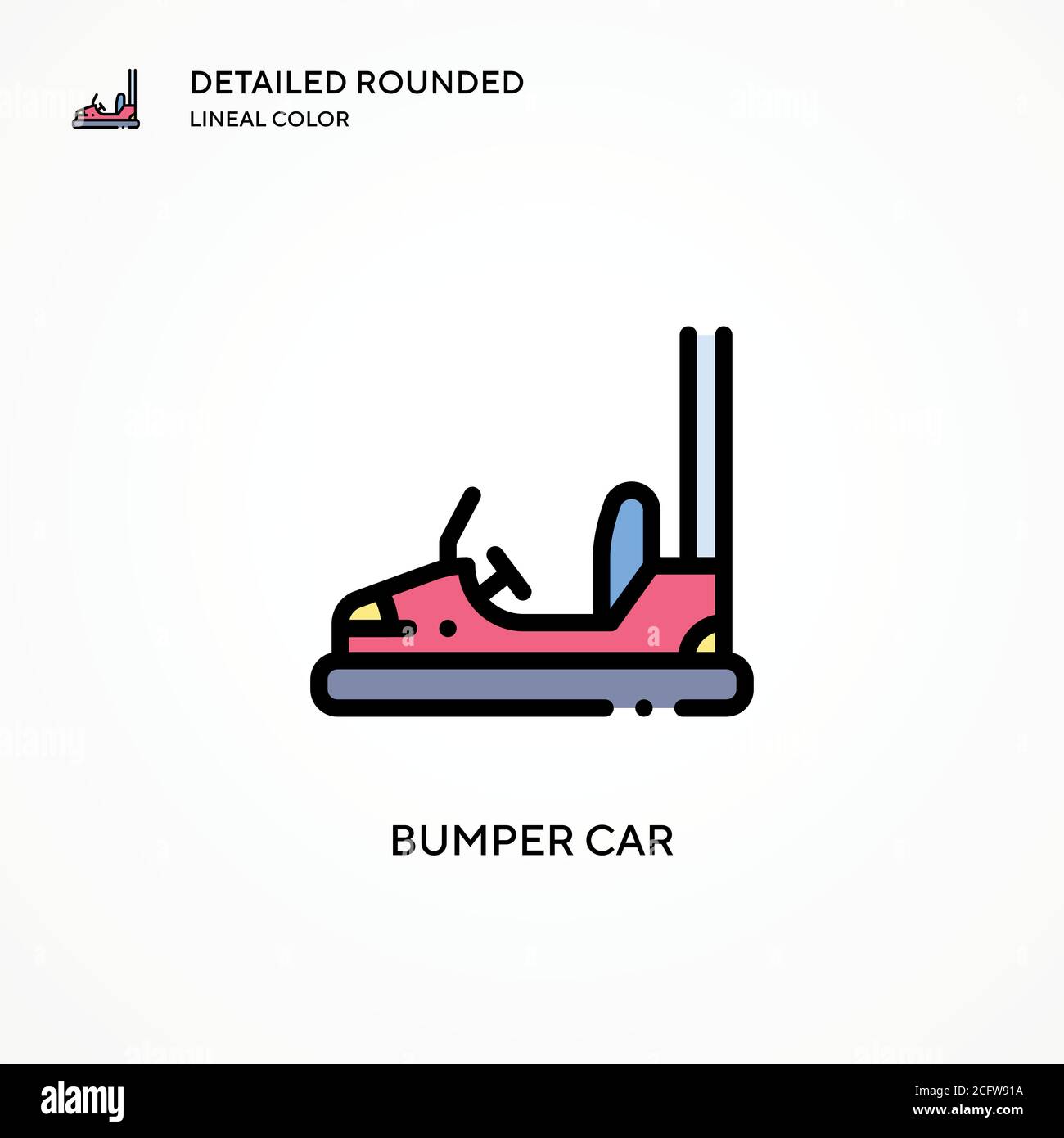 Bumper car vector icon. Modern vector illustration concepts. Easy to ...
