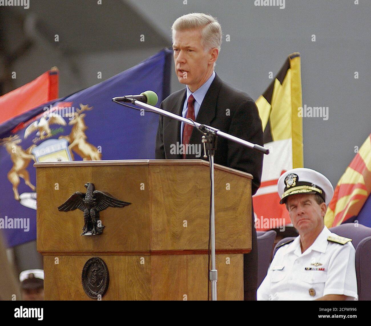California Governor Gray Davis, delivers his remarks at the memorial ...
