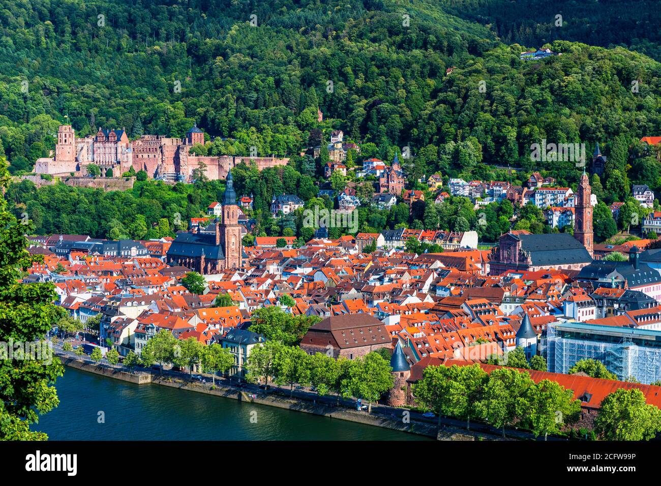 Heidelberg skyline aerial view from above. Heidelberg skyline aerial ...