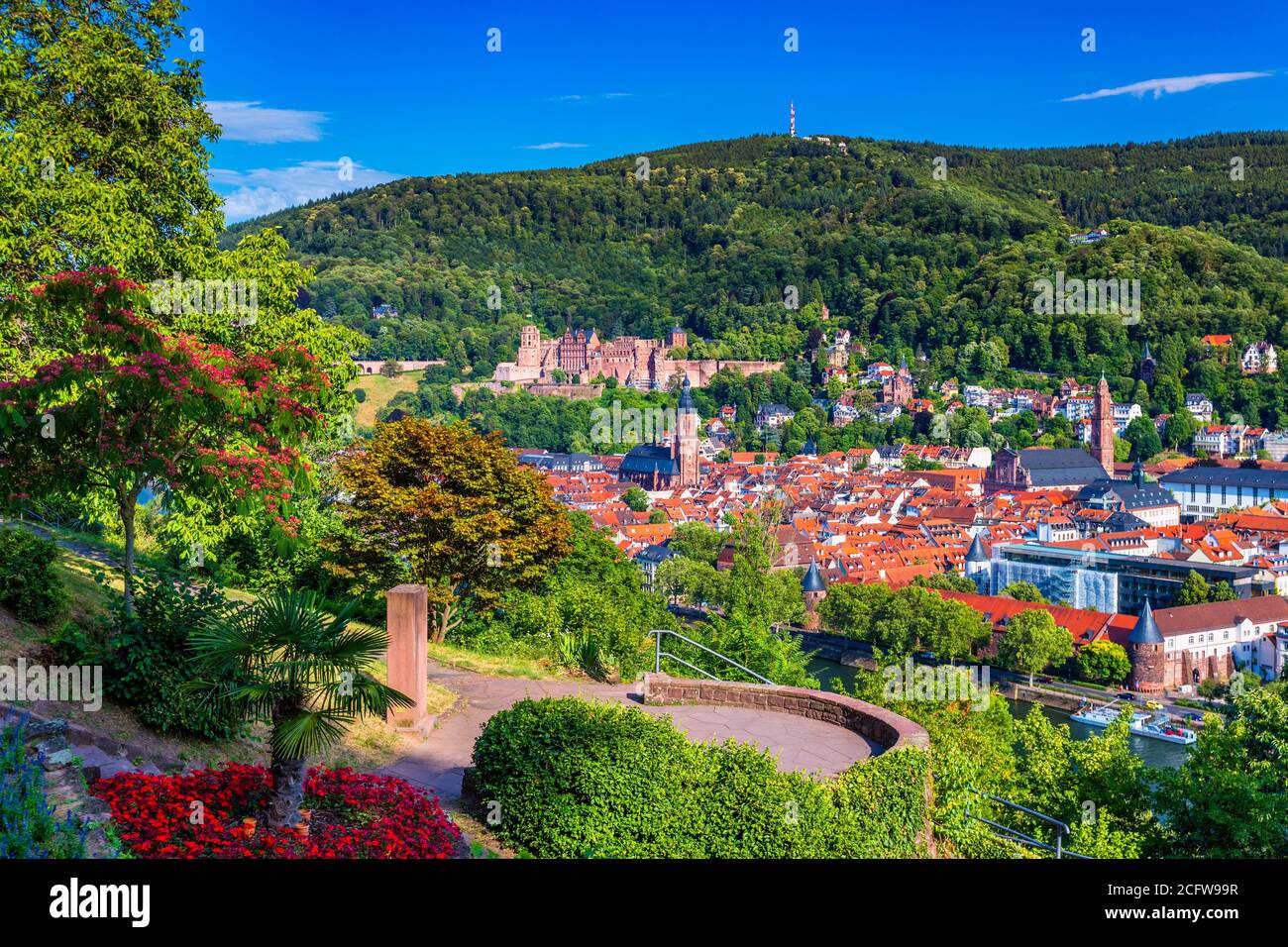 Heidelberg skyline aerial view from above. Heidelberg skyline aerial ...
