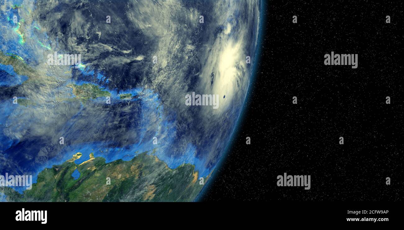 Hurricanes in the atlantic ocean shown from Space. Elements of this ...