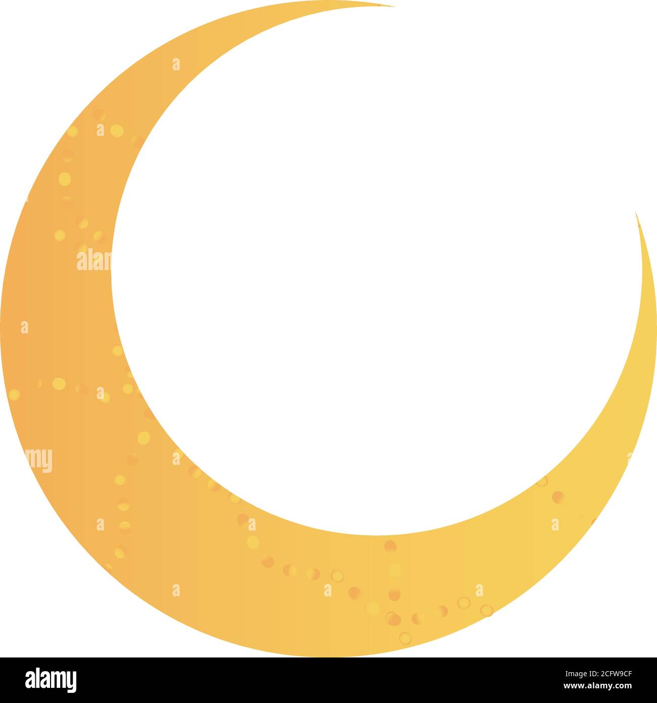 half moon icon over white background, detailed style, vector ...