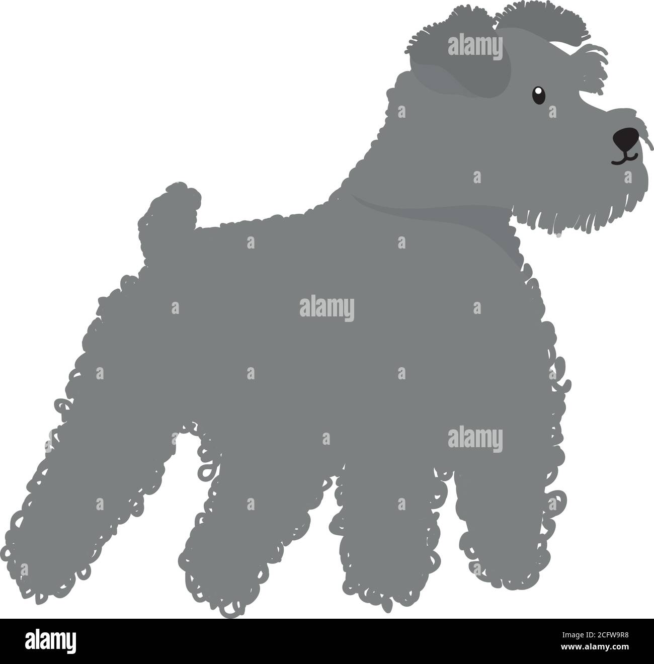 cartoon schnauzer dog icon over white background, flat style, vector ...