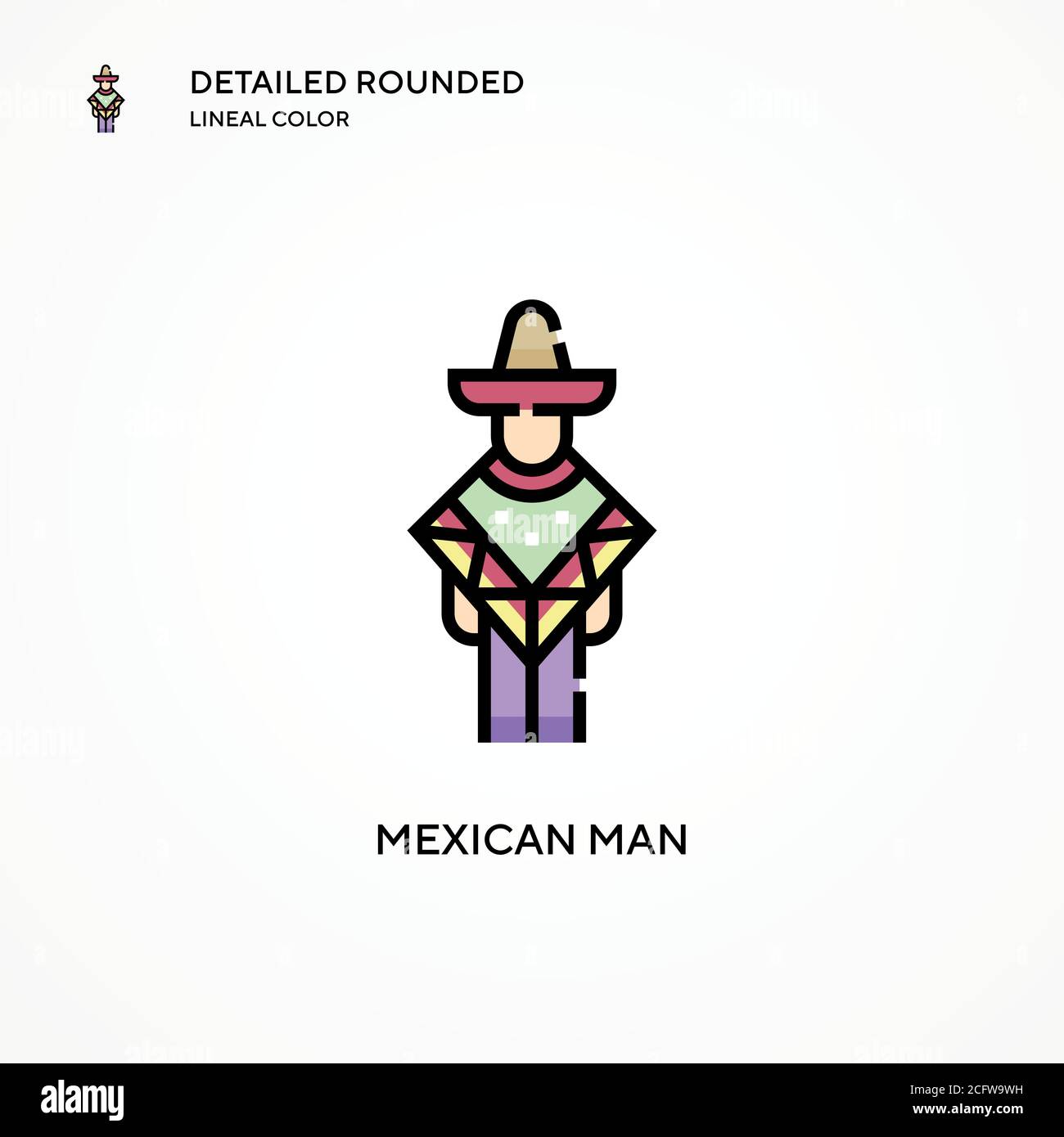 Mexican man vector icon. Modern vector illustration concepts. Easy to ...