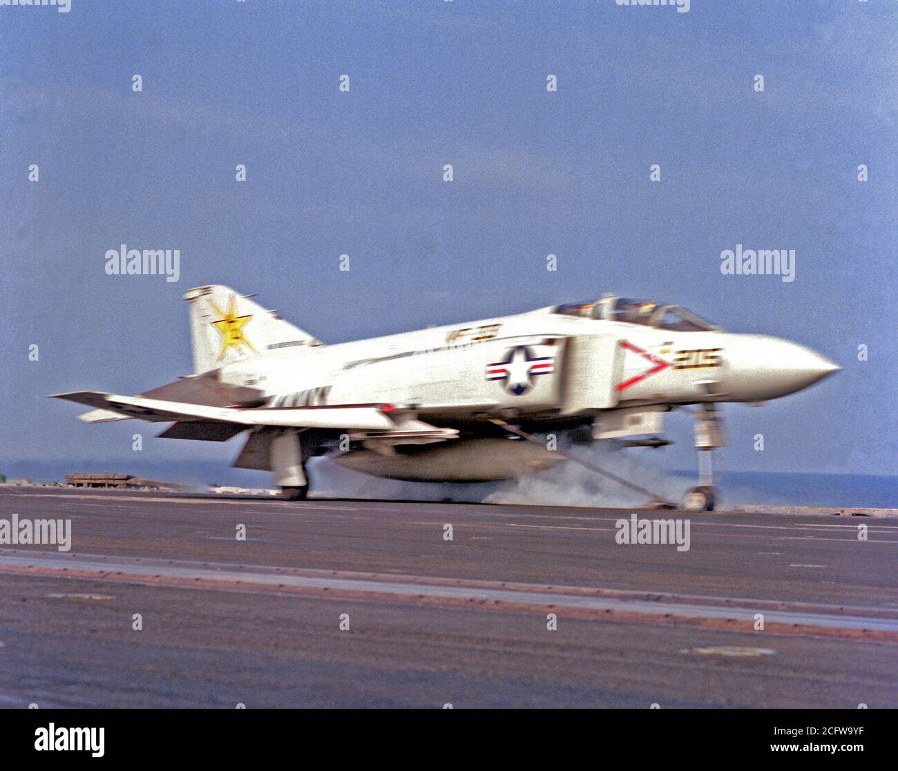 1979 - A right front view of an F-4J Phantom II aircraft from Fighter ...