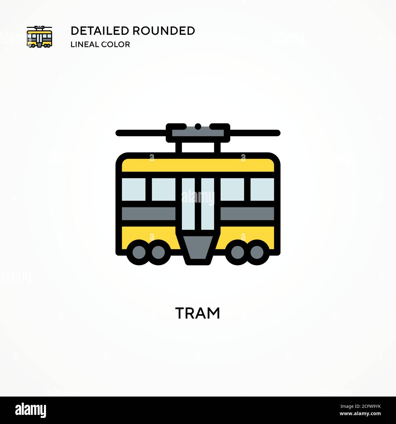 Tram vector icon. Modern vector illustration concepts. Easy to edit and ...