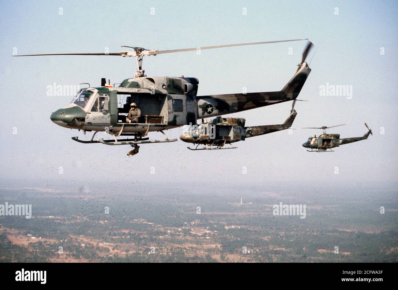 1979 - An air to air left side view of three 20th Special Operations ...