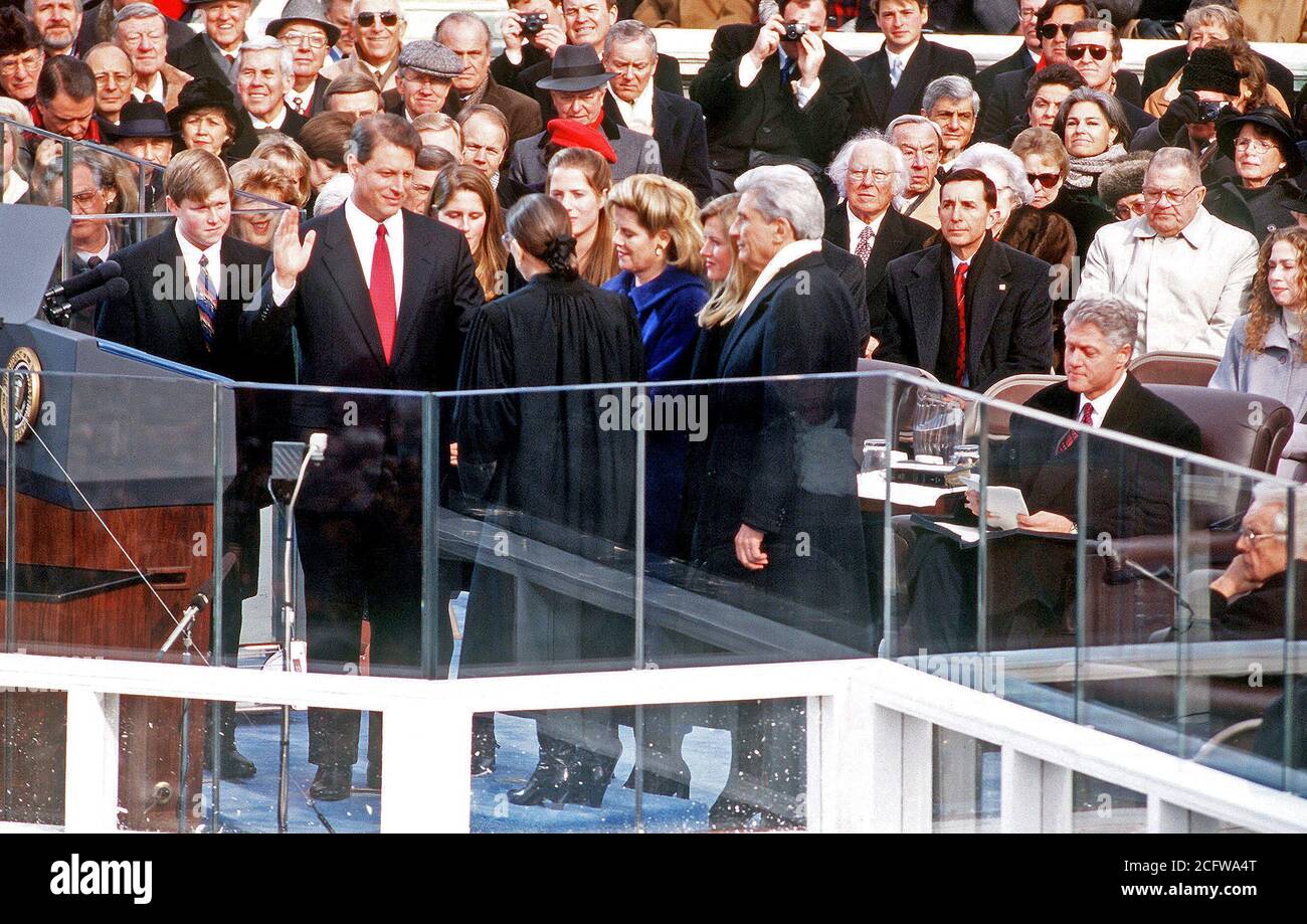 Vice President Albert Gore Jr. is sworn in by Associate Justice of The ...