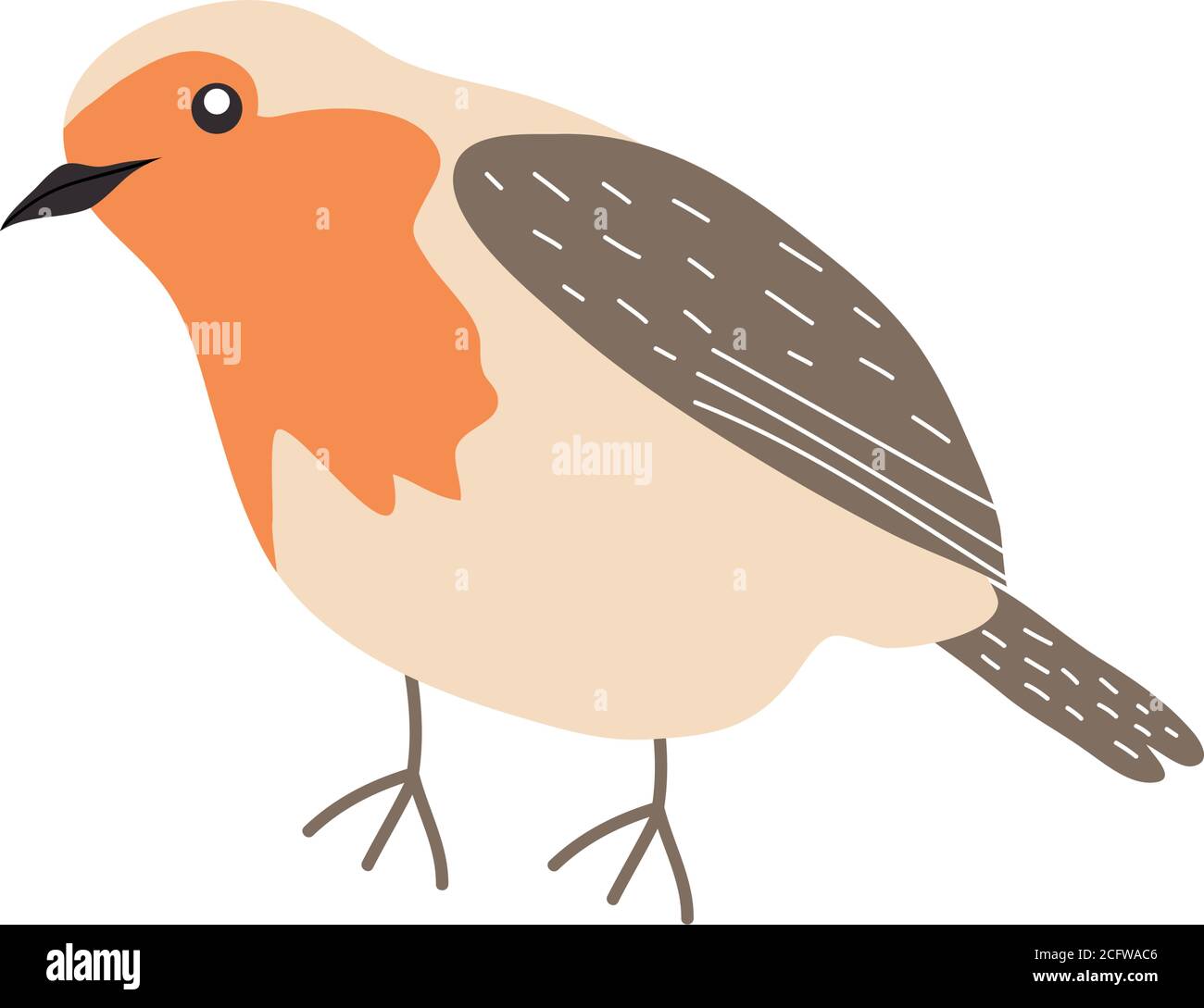 bulbul bird icon over white background, flat style, vector illustration ...