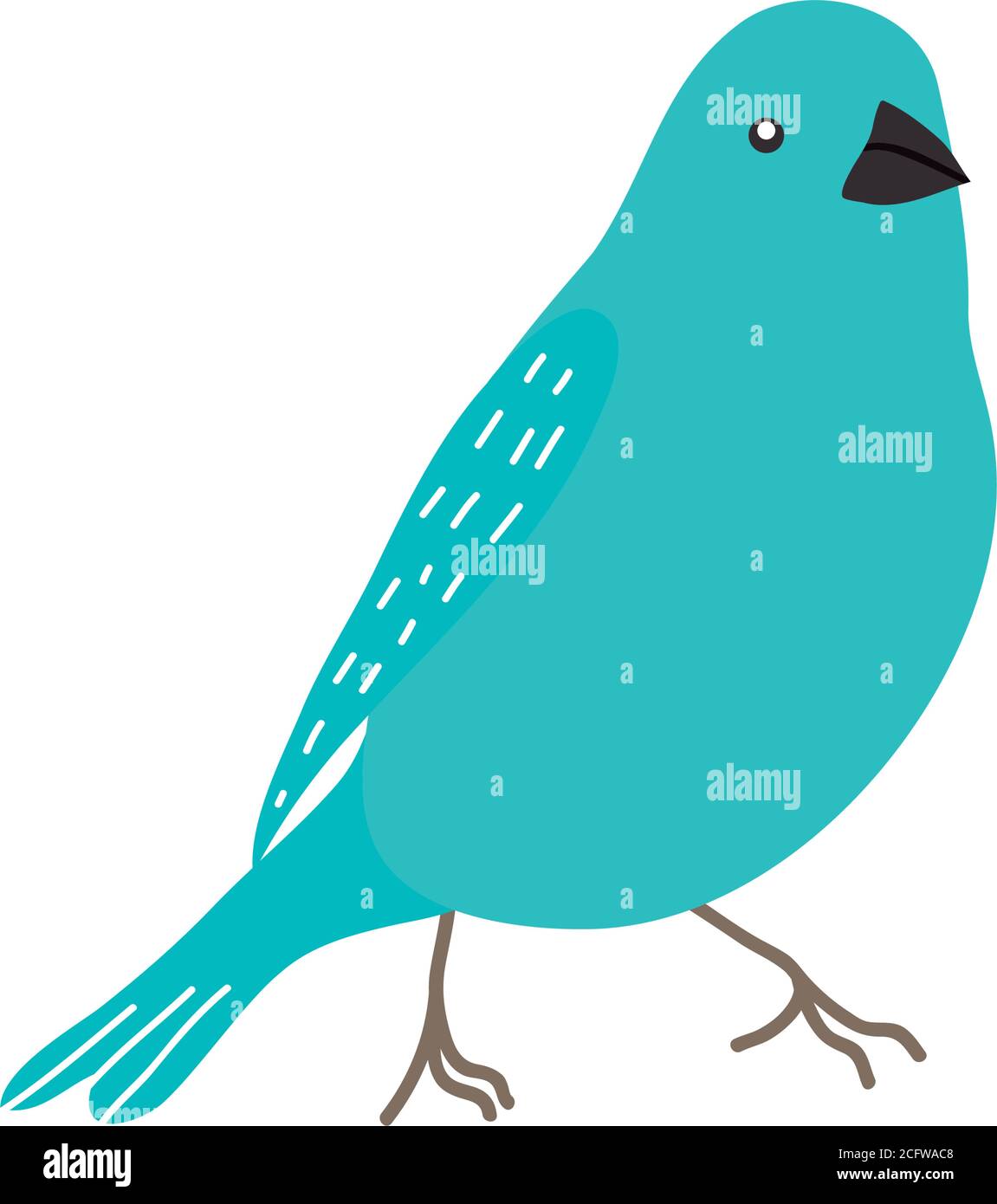 turquoise bird icon over white background, flat style, vector ...