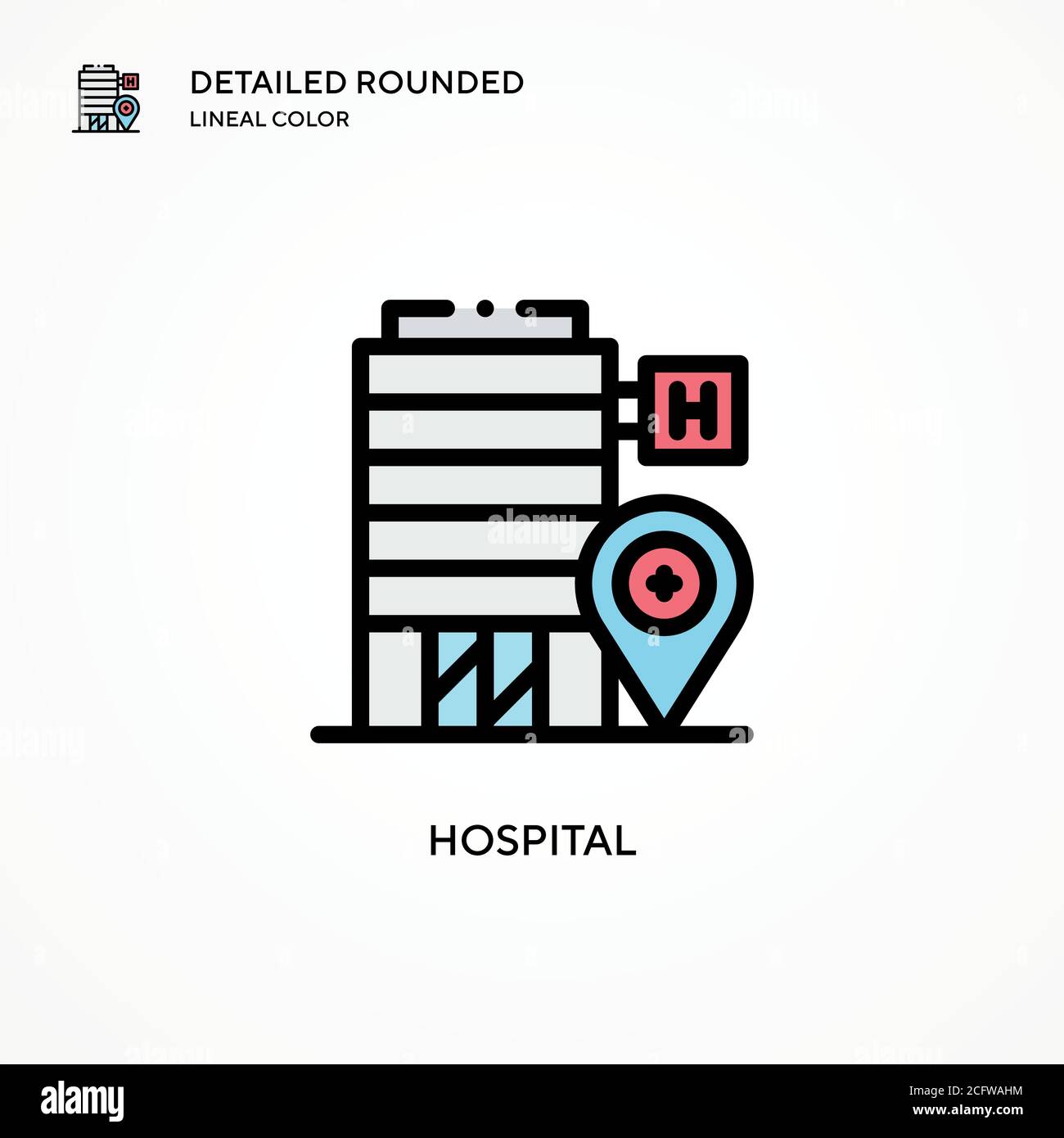 Hospital vector icon. Modern vector illustration concepts. Easy to edit ...