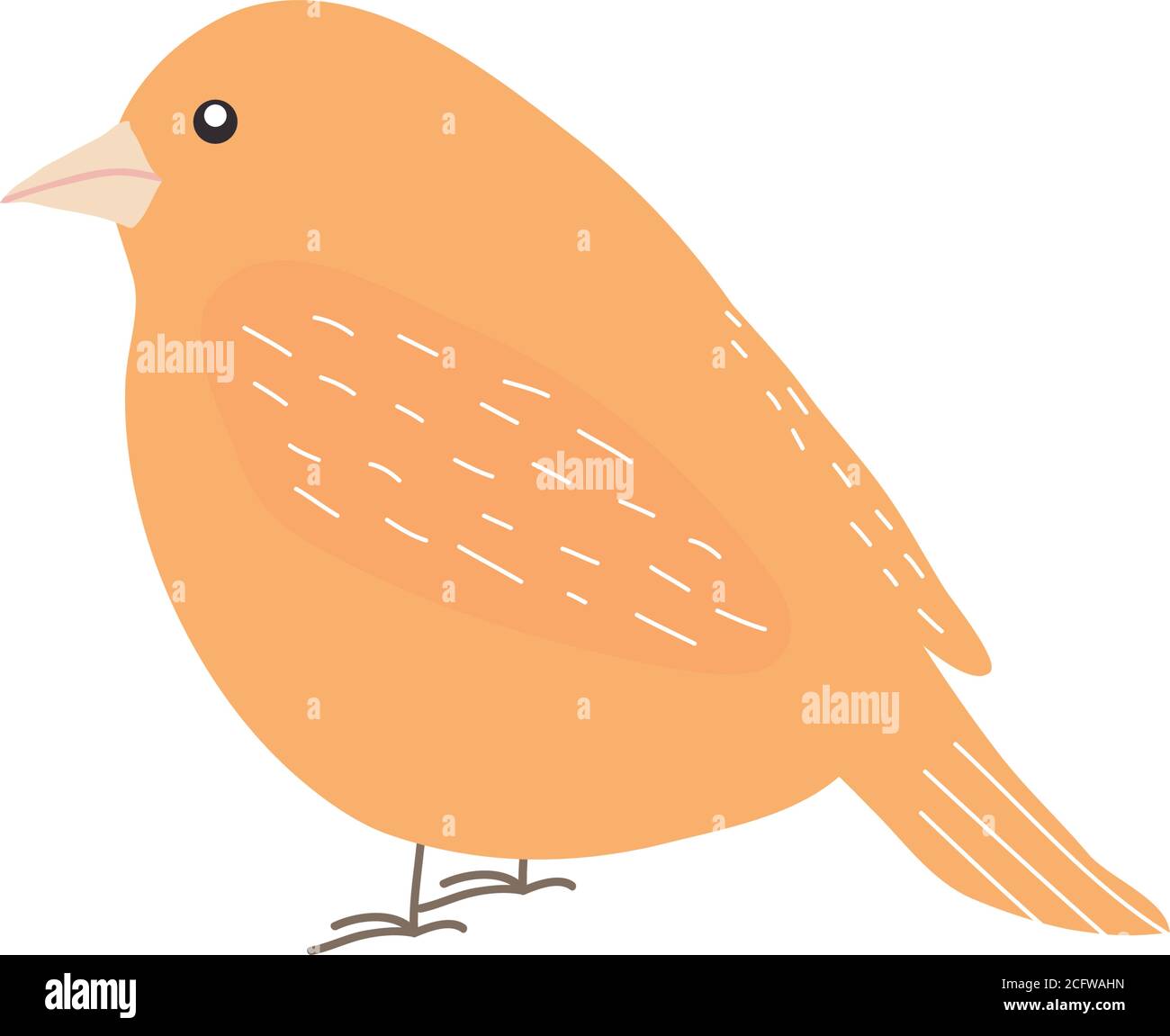 cute orange bird icon over white background, flat style, vector ...