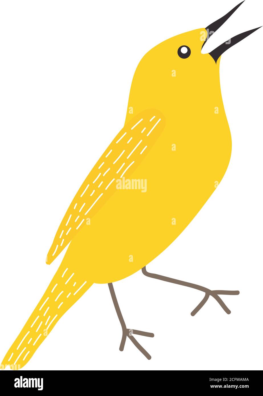 yellow bird icon over white background, flat style, vector illustration ...